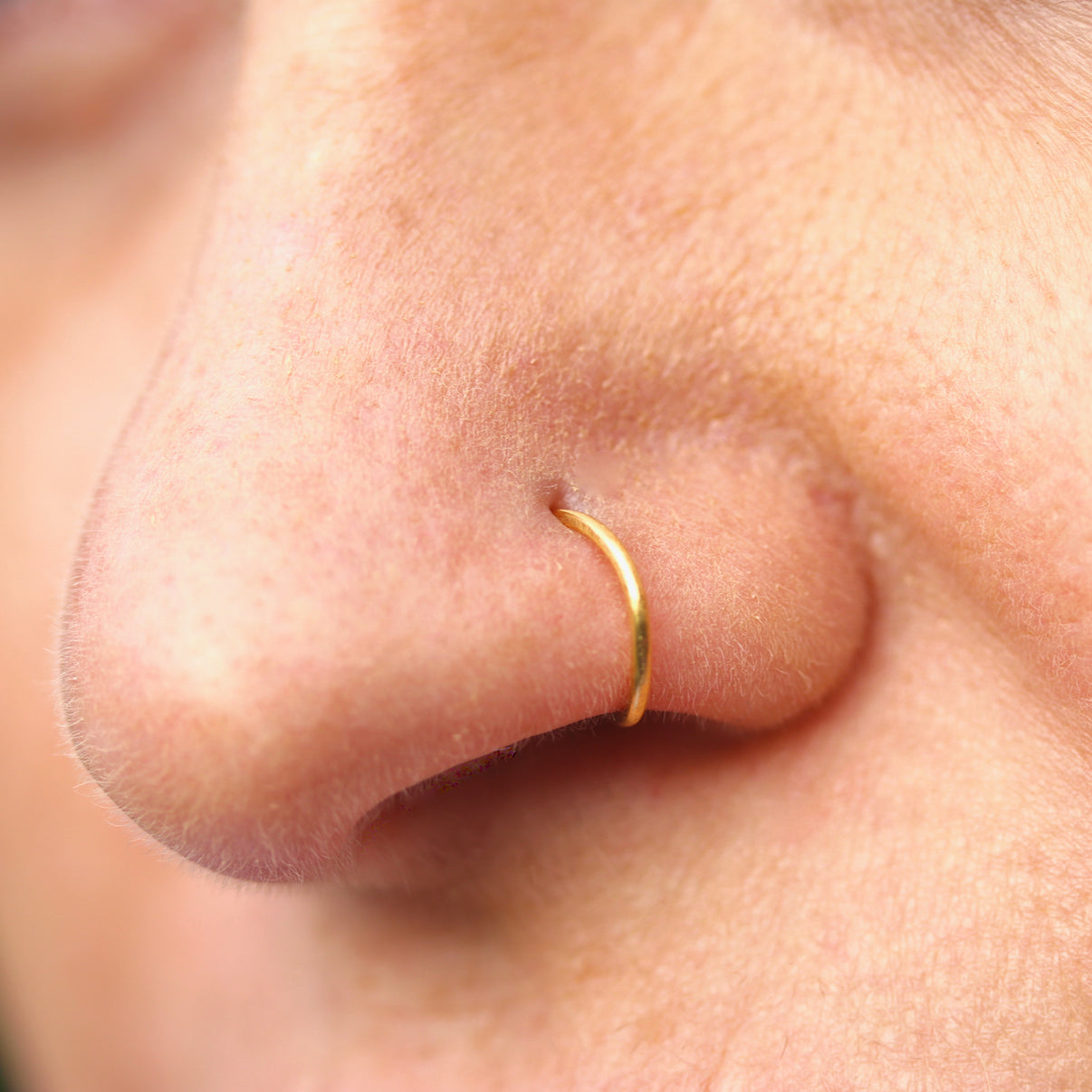 Gold Nose Ring - Hammered 22ct gold – Fruit Bowl Studio
